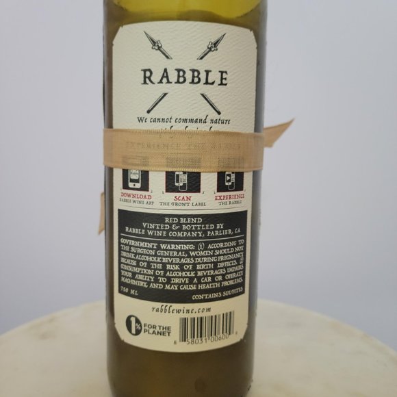 Accents | Wine Bottle Candle Rabble Red Wine Handmade Rosemary Lavender ...